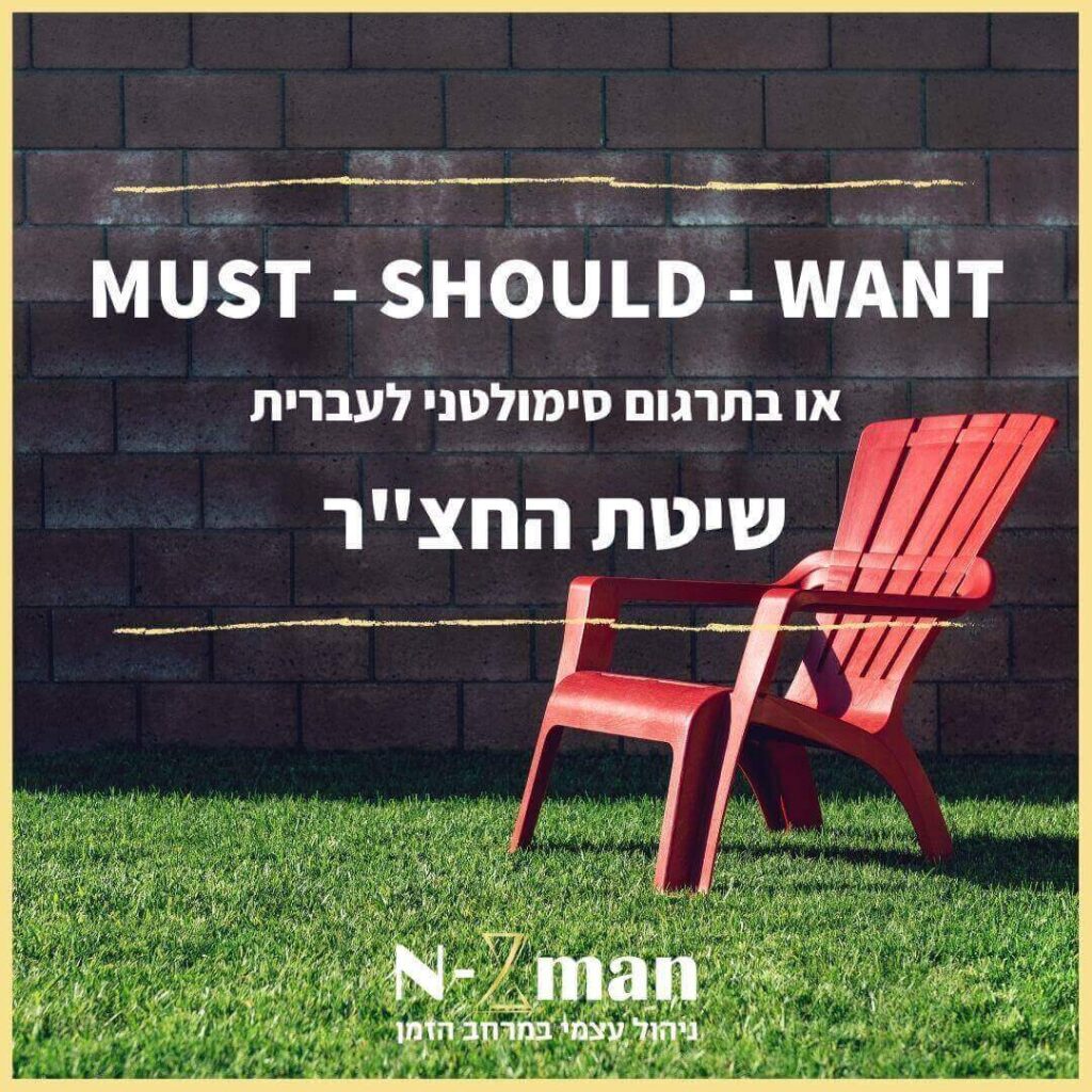שיטת החצ"ר - Must, Should, Want Method - N-Zman
